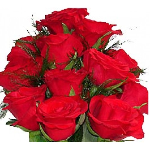 One dozen Red Roses in Bouquet